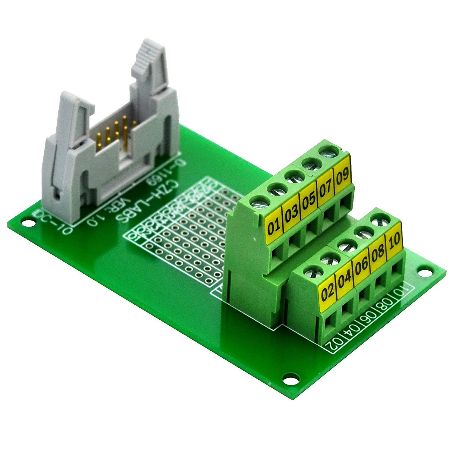 CZH-LABS IDC-10 Male Header Connector Breakout Board Module, IDC Pitch ...