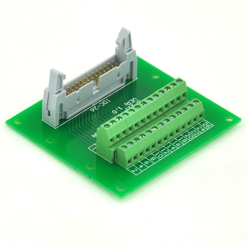 ELECTRONICS-SALON IDC26 2x13 Pins 0.1" Male Header Breakout Board ...