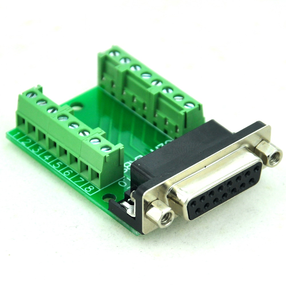 CZH-LABS Slim Right Angle DSUB DB15 Female Header Breakout Board Module ...