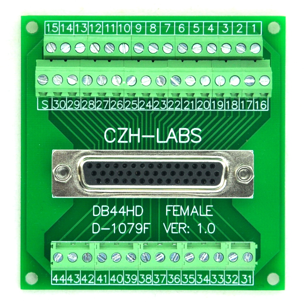 CZH-LABS D-SUB DB44HD Female Header Breakout Board, DSUB. CZH-LABS D ...
