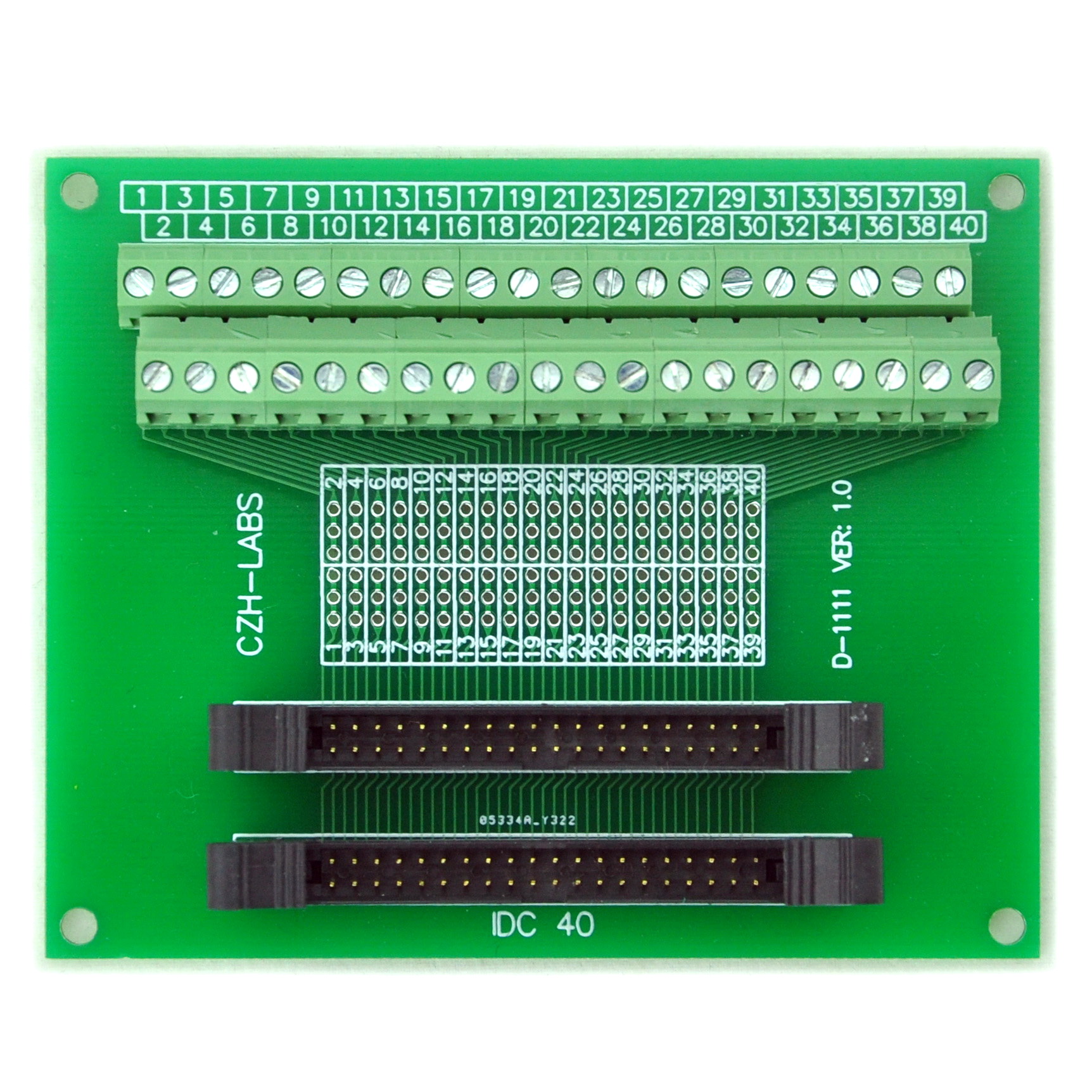 CZH-LABS Dual IDC-40 Pitch 2.0mm Male Header Terminal Block Breakout ...