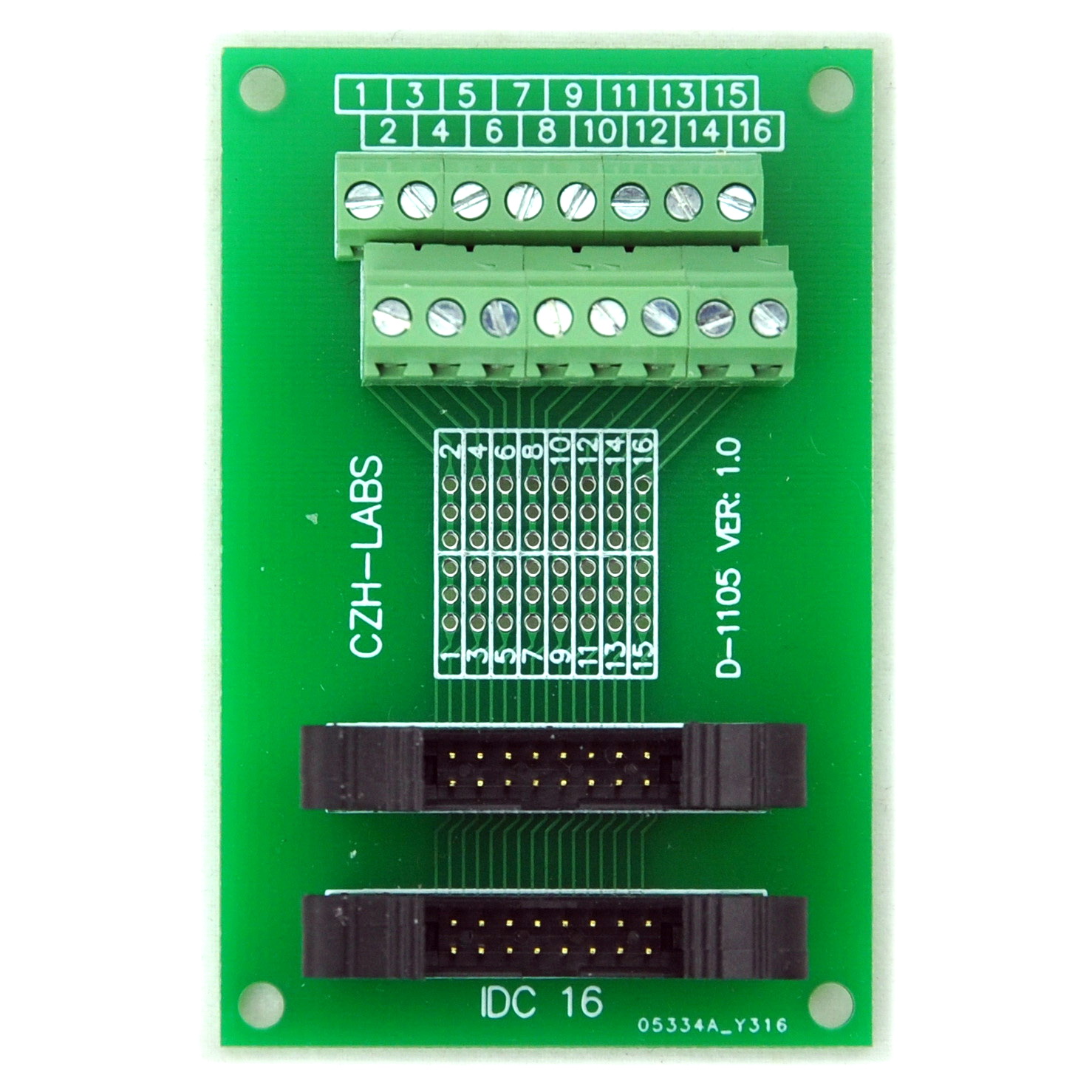 Czh Labs Dual Idc 16 Pitch 2 0mm Male Header Terminal Block Breakout Board Czh Labs D 1105 Czh