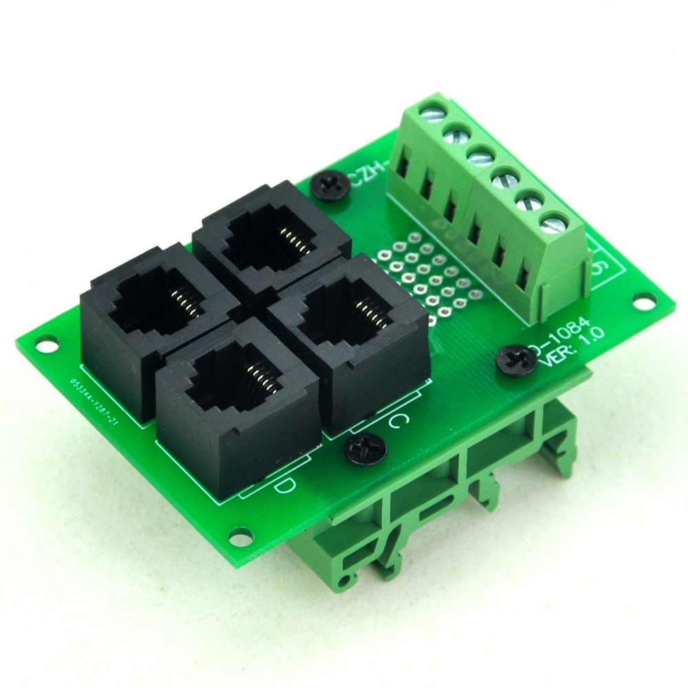 CZH-LABS RJ11/RJ12 6P6C 4-Way Buss Board Interface Module with Simple ...