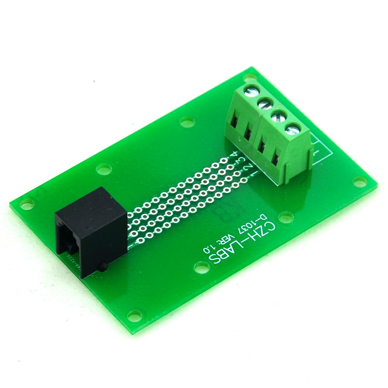 CZH-LABS RJ9 4P4C Right Angle Jack Breakout Board, Terminal Block ... CZH-LABS RJ9 4P4C Right Angle Jack Breakout Board, Terminal Block ...