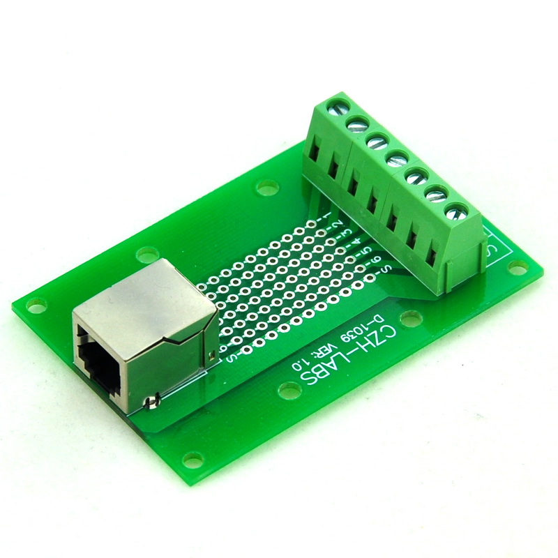 CZH-LABS RJ11/RJ12 6P6C Right Angle Jack Breakout Board, Terminal Block ... CZH-LABS RJ11/RJ12 6P6C Right Angle Jack Breakout Board, Terminal Block ...
