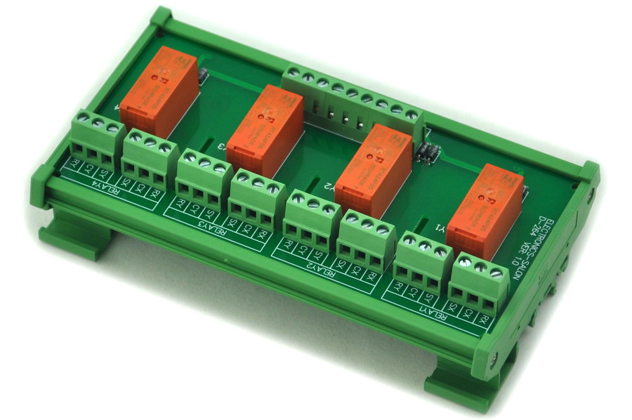 ELECTRONICS-SALON DIN Rail Mount Passive Bistable/Latching 4 DPDT 8A ...