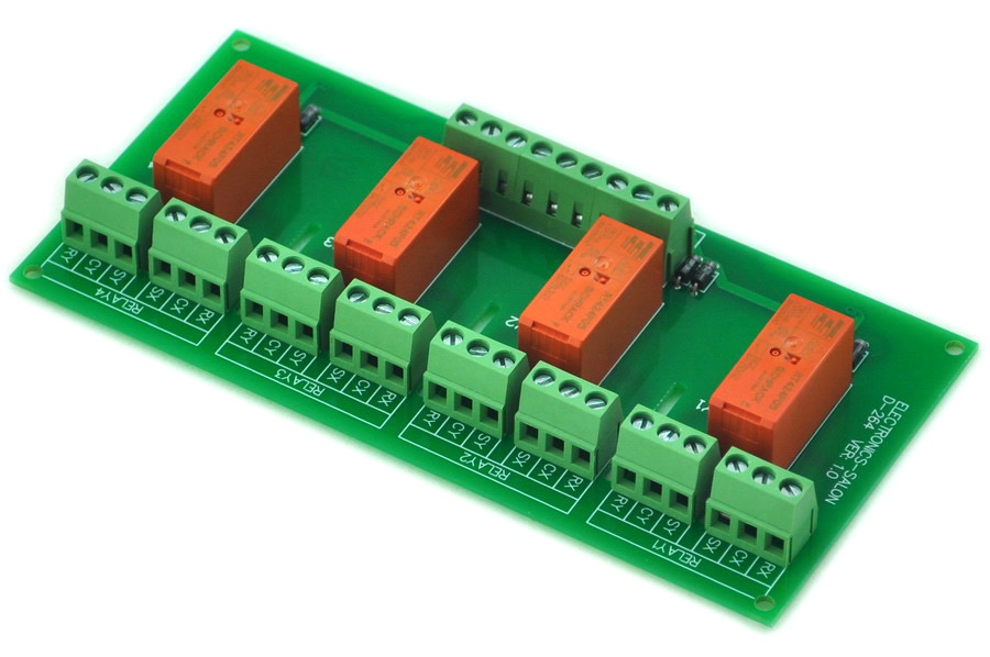 ELECTRONICS-SALON Passive Bistable/Latching 4 DPDT 8 Amp Power Relay ...