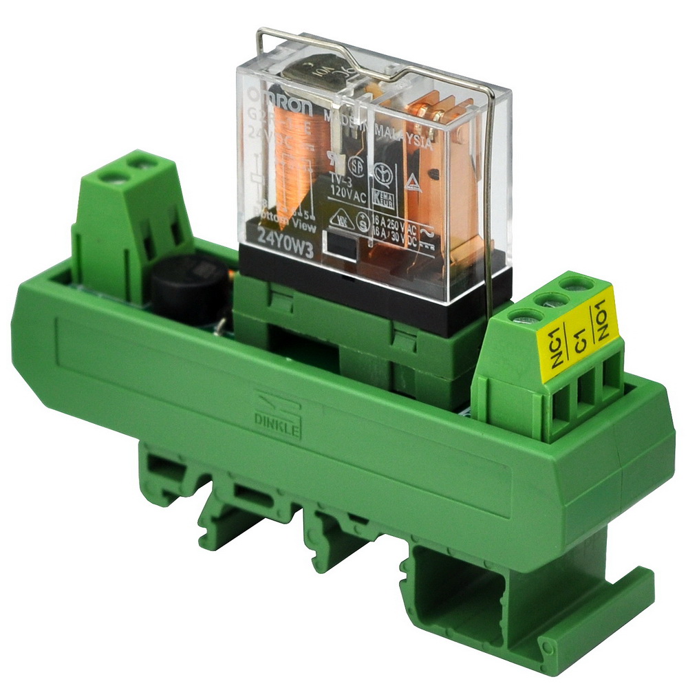 ELECTRONICS-SALON AC/DC 24V Slim DIN Rail Mount 16Amp SPDT Power Relay ...