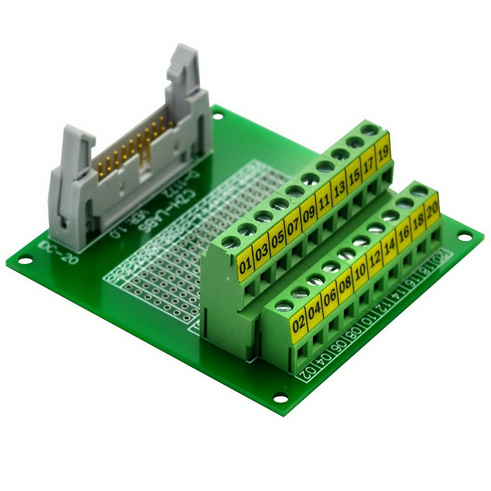 CZH-LABS IDC-20 Male Header Connector Breakout Board Module, IDC Pitch ...