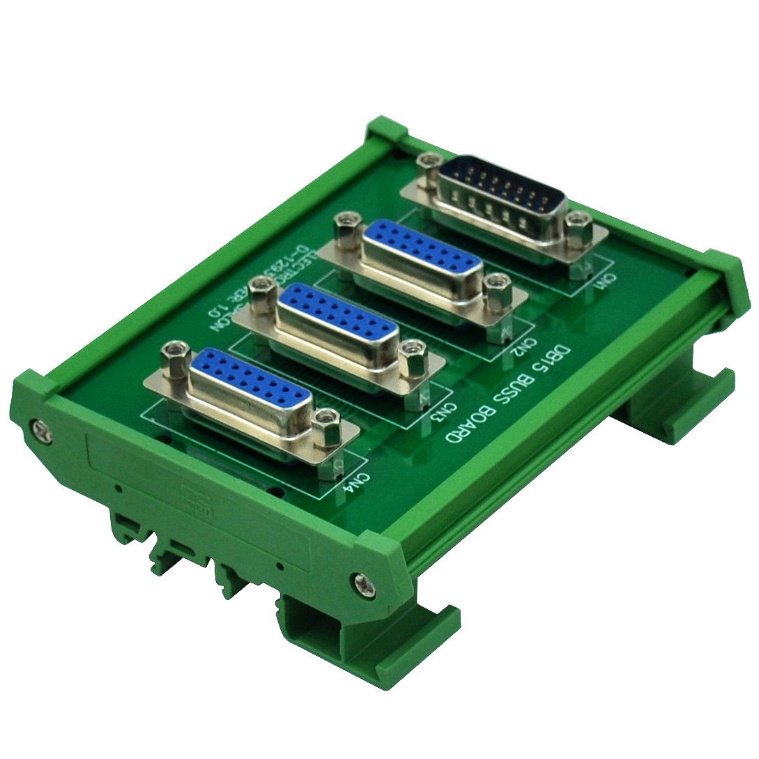 ELECTRONICS-SALON DIN Rail Mount DB15 1 Male 3 Female Buss Board, DB-15 ...