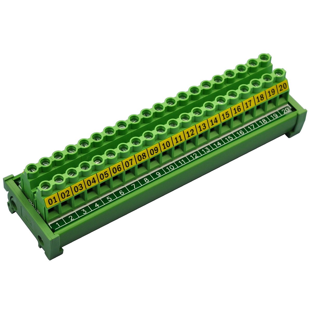 CZH-LABS DIN Rail Mount 30A/300V 20 Position Screw Terminal Block ...