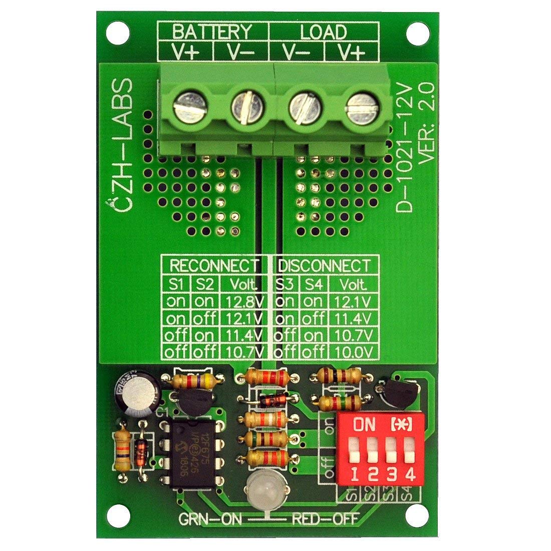 CZH-LABS Low Voltage Disconnect Module LVD, 12V 30A, Protect/Prolong ...