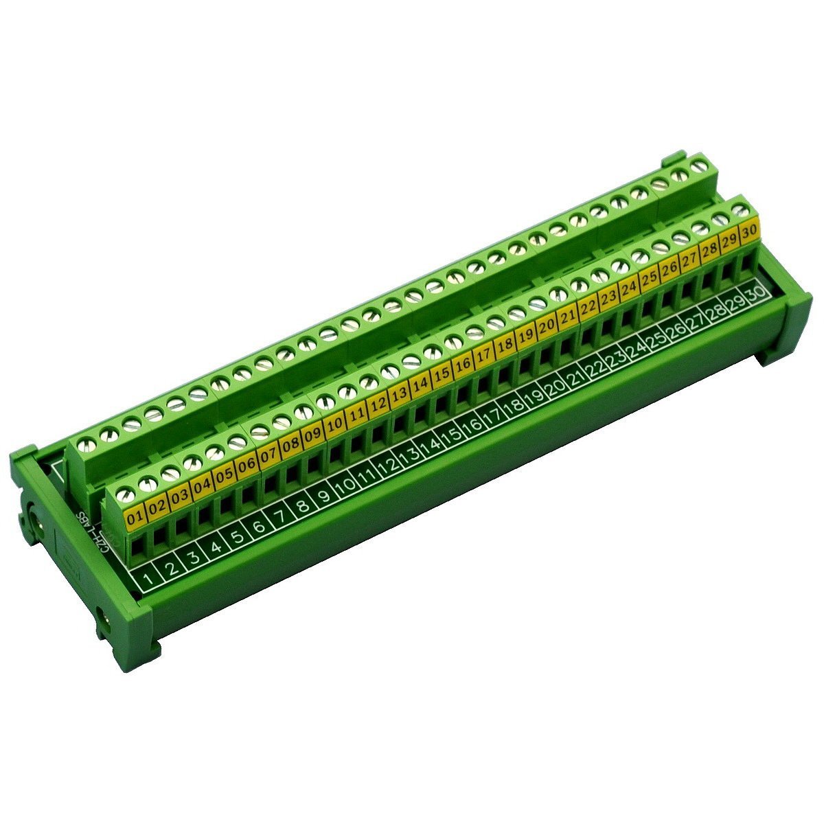 CZH-LABS DIN Rail Mount 24A/400V 30 Position Screw Terminal Block ...