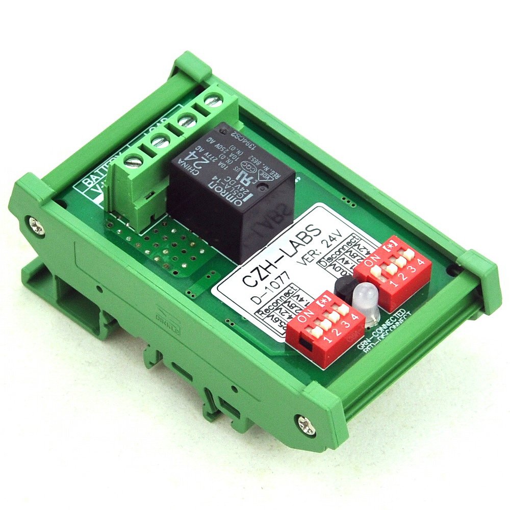 CZH-LABS DIN Rail Mount LVD Low Voltage Disconnect Module, 24V 10A ...
