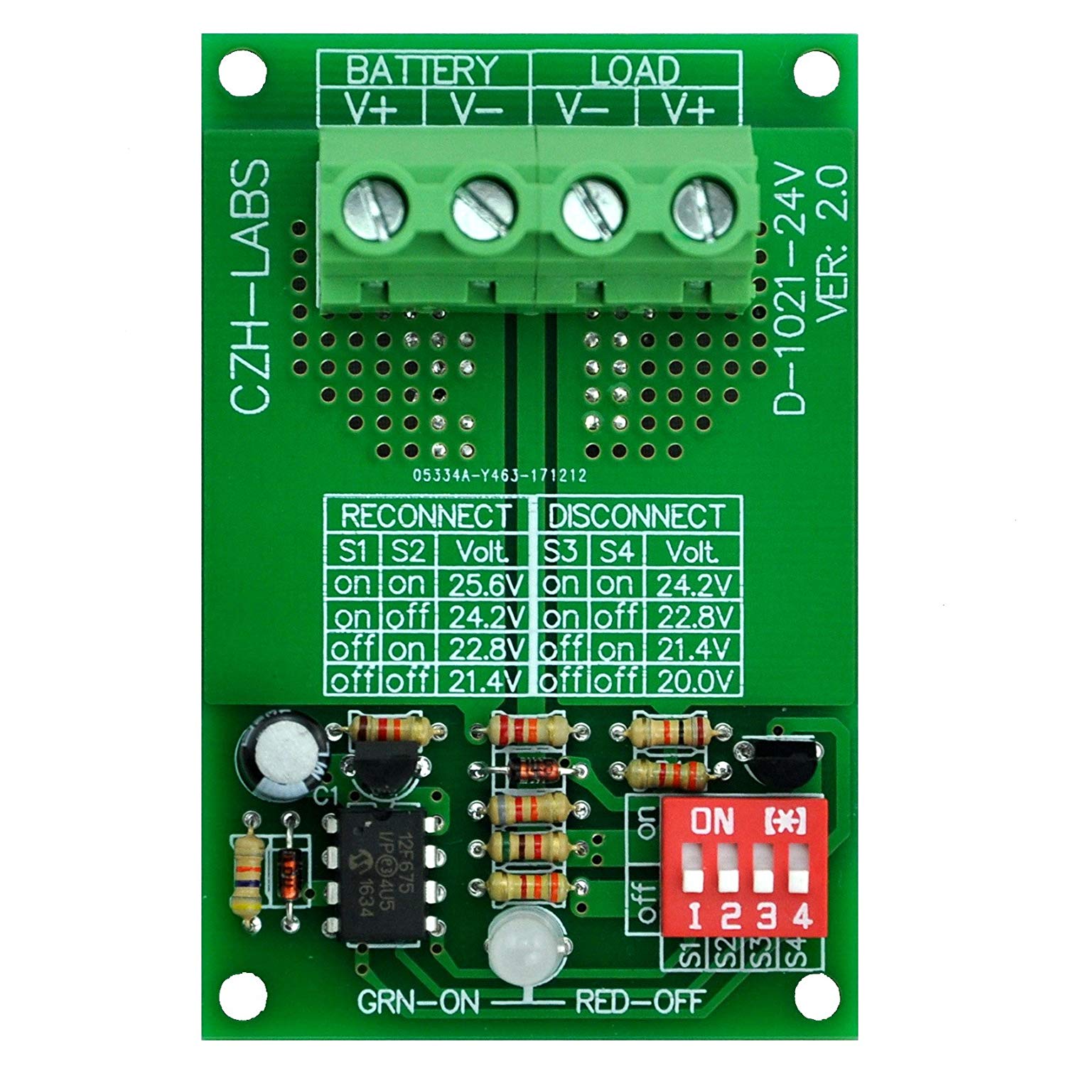 CZH-LABS Low Voltage Disconnect Module LVD, 24V 30A, Protect/Prolong ...