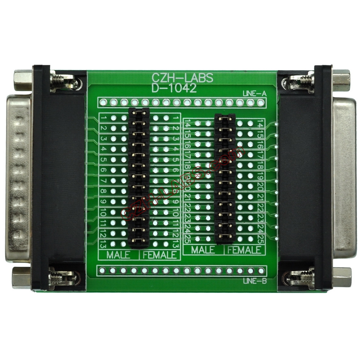 CZH-LABS D'sub DB25 Diagnostic Test Breakout Board, DSUB DB25 Connector ...