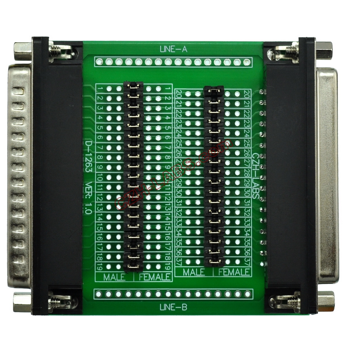 CZH-LABS D'sub DB37 Diagnostic Test Breakout Board, DSUB DB37 Connector ...