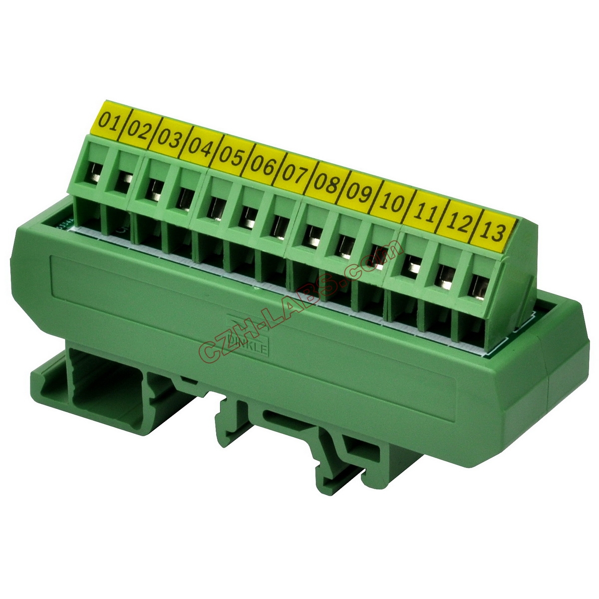Slim DIN Rail Mount 16A/300V 1x13 Position Screw Terminal Block ...