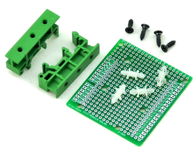ELECTRONICS-SALON DIN Rail Mount Adapter/Prototype PCB Kit For Arduino ...
