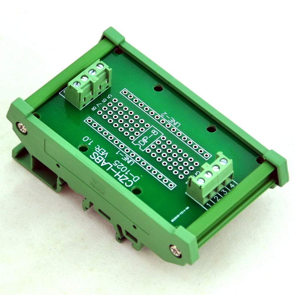 CZH-LABS DIP-8 Component to Screw Terminal Adapter Board, w/HQ DIN Rail ...