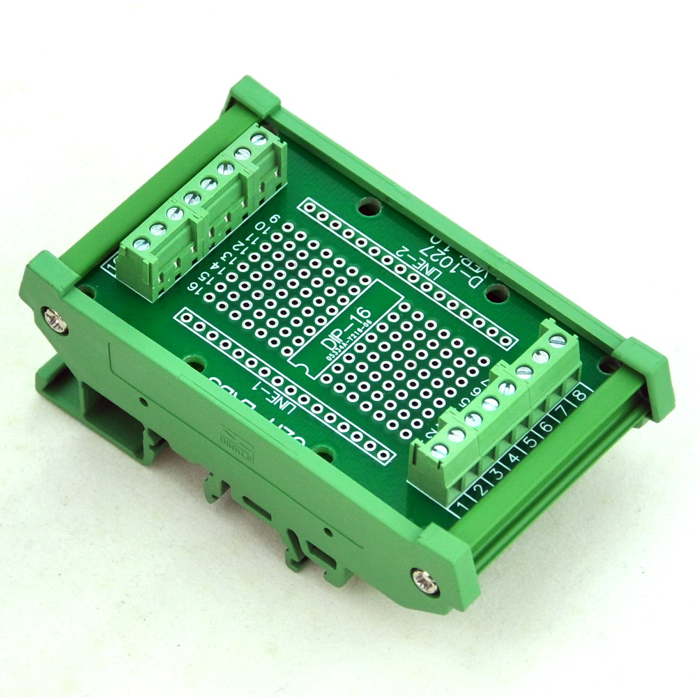 CZH-LABS DIP-16 Component to Screw Terminal Adapter Board, w/HQ DIN ...