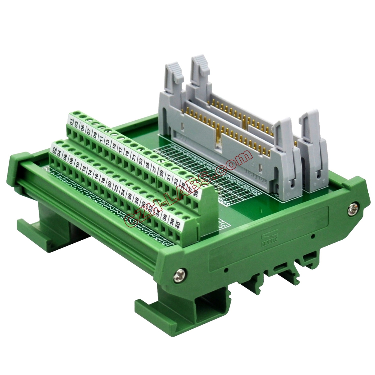 CZH-LABS DIN Rail Mount Dual IDC40 Pitch 2.54mm Male Header Interface ...