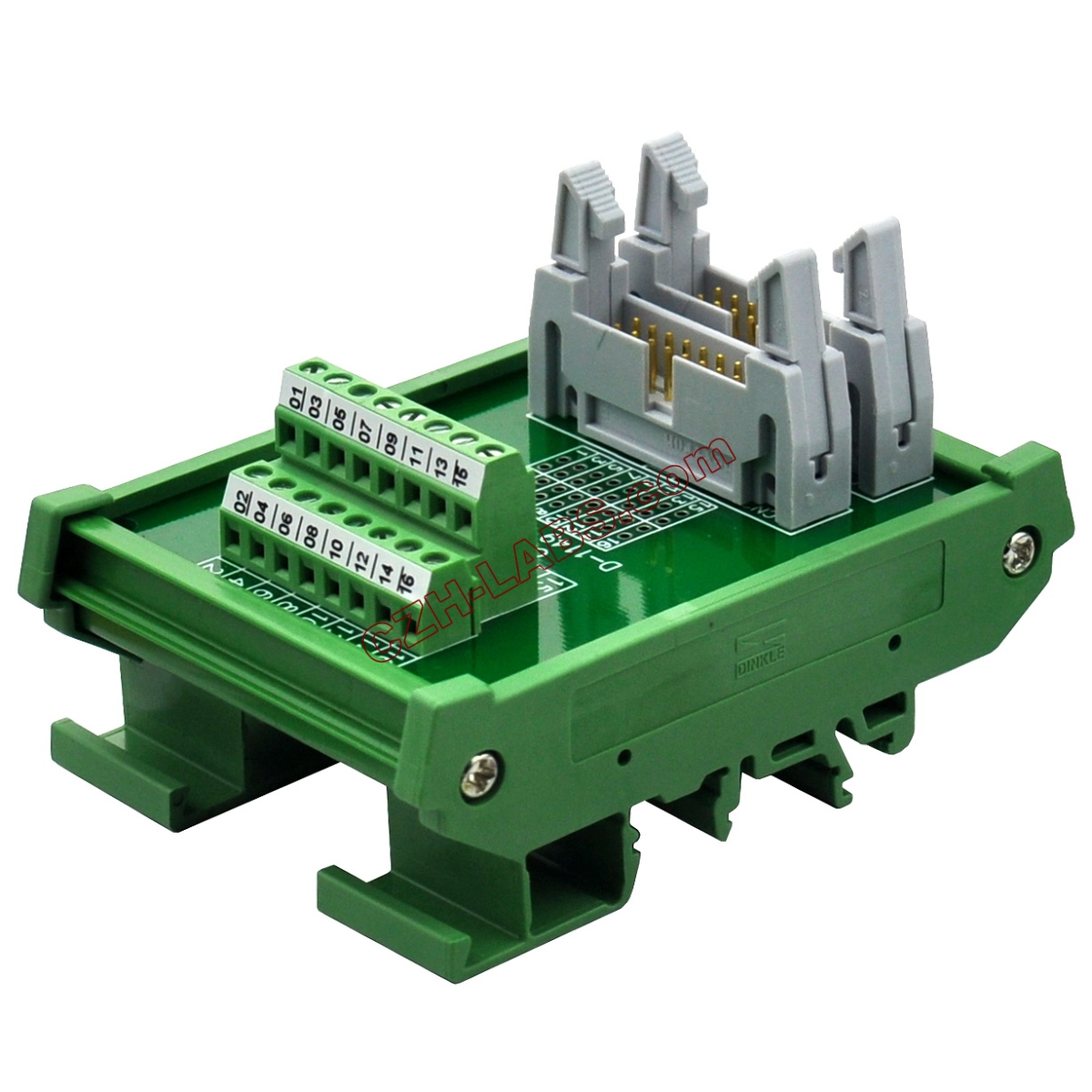 CZH-LABS DIN Rail Mount Dual IDC16 Pitch 2.54mm Male Header Interface ...