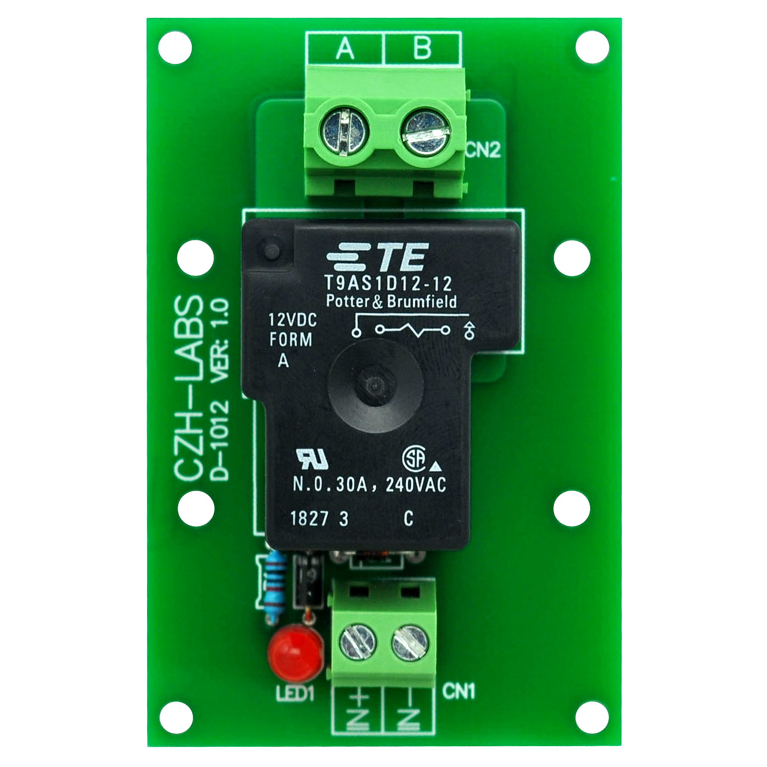 CZH-Labs 12V Passive SPST-NO 30Amp Power Relay Module Board. CZH-LABS D ...