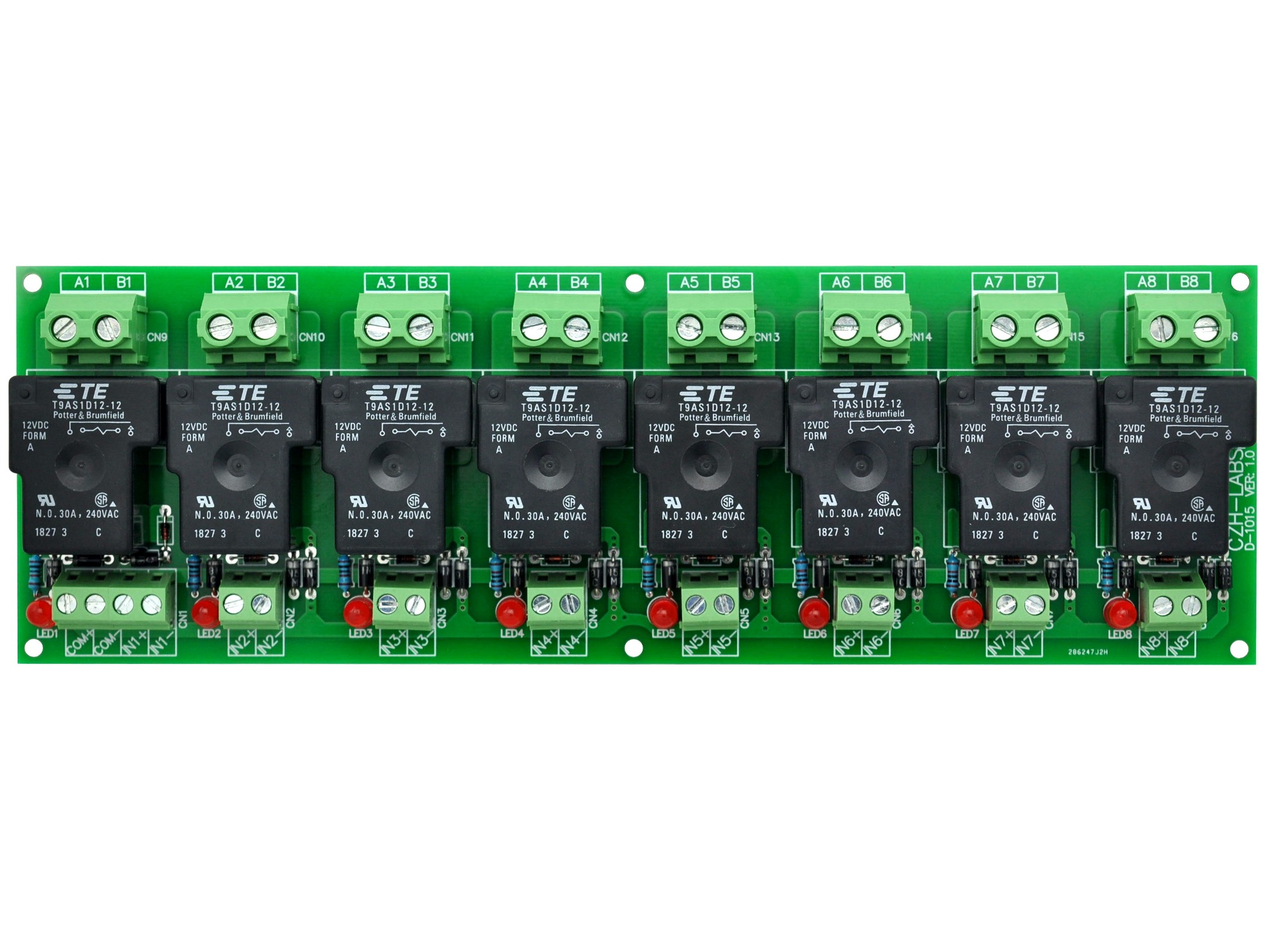 CZH-Labs 12V Passive 8 SPST-NO 30Amp Power Relay Module Board. CZH-LABS ...