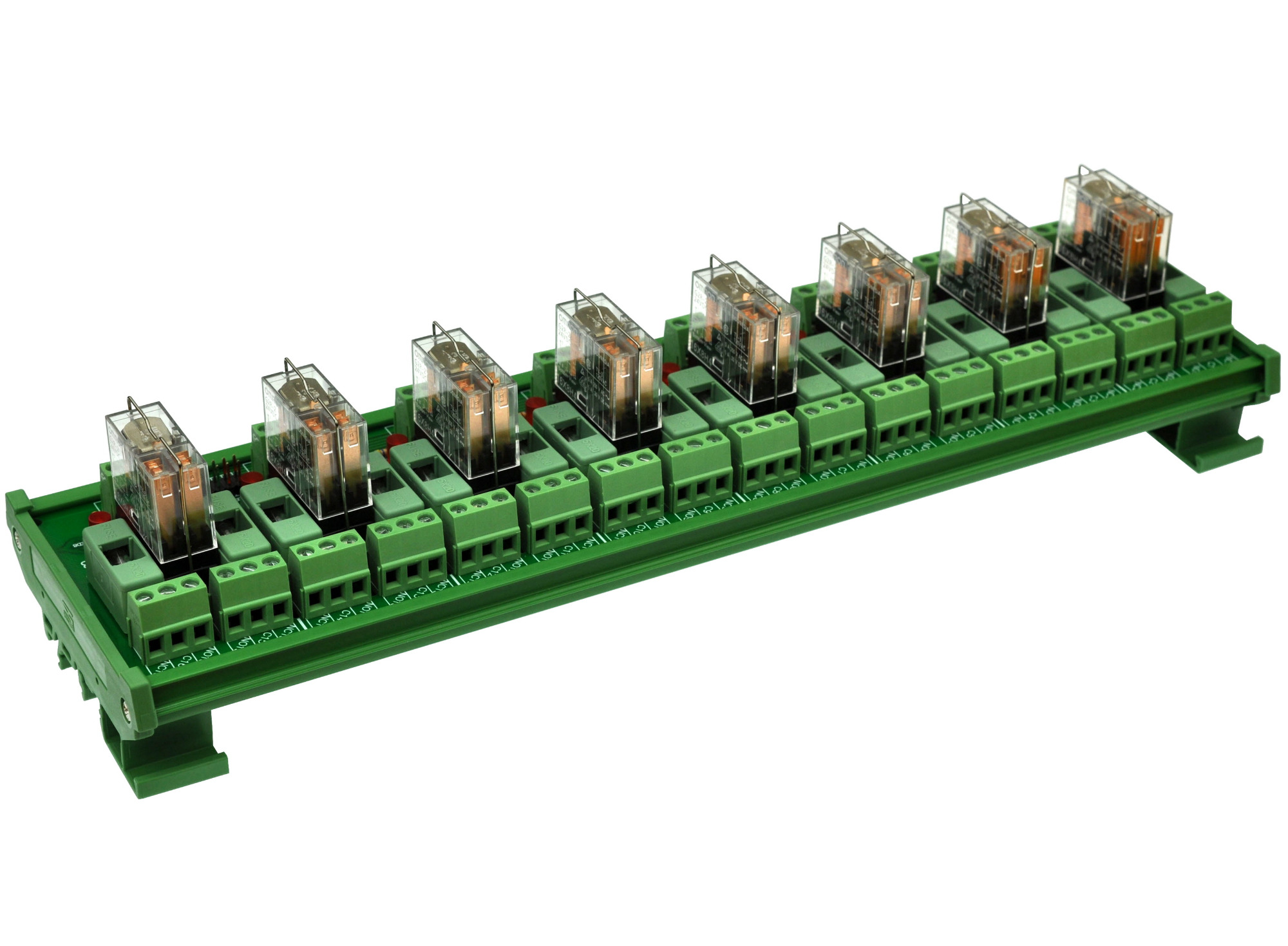 Electronics Salon Din Rail Mount Fused 8 Dpdt 5a Power Relay Interface Module G2r 2 5v Dc Relay