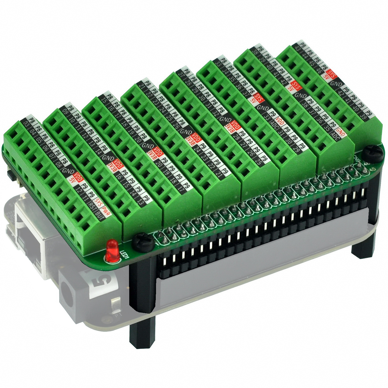 CZH-LABS Screw Terminal Block Breakout Board Module, for BeagleBone CZH-LABS Screw Terminal Block Breakout Board Module, for BeagleBone