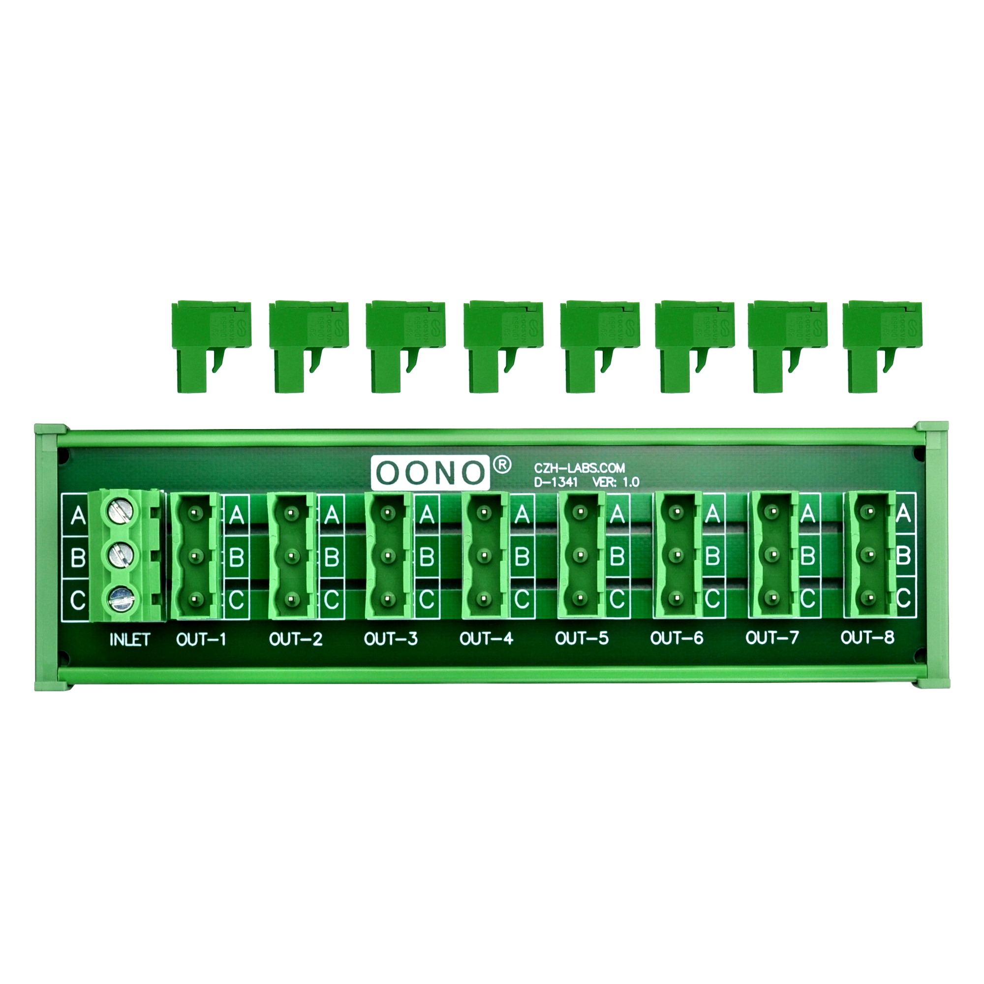 OONO DIN Rail Mount 30A/300V 8x3 Position Pluggable Terminal Block ...