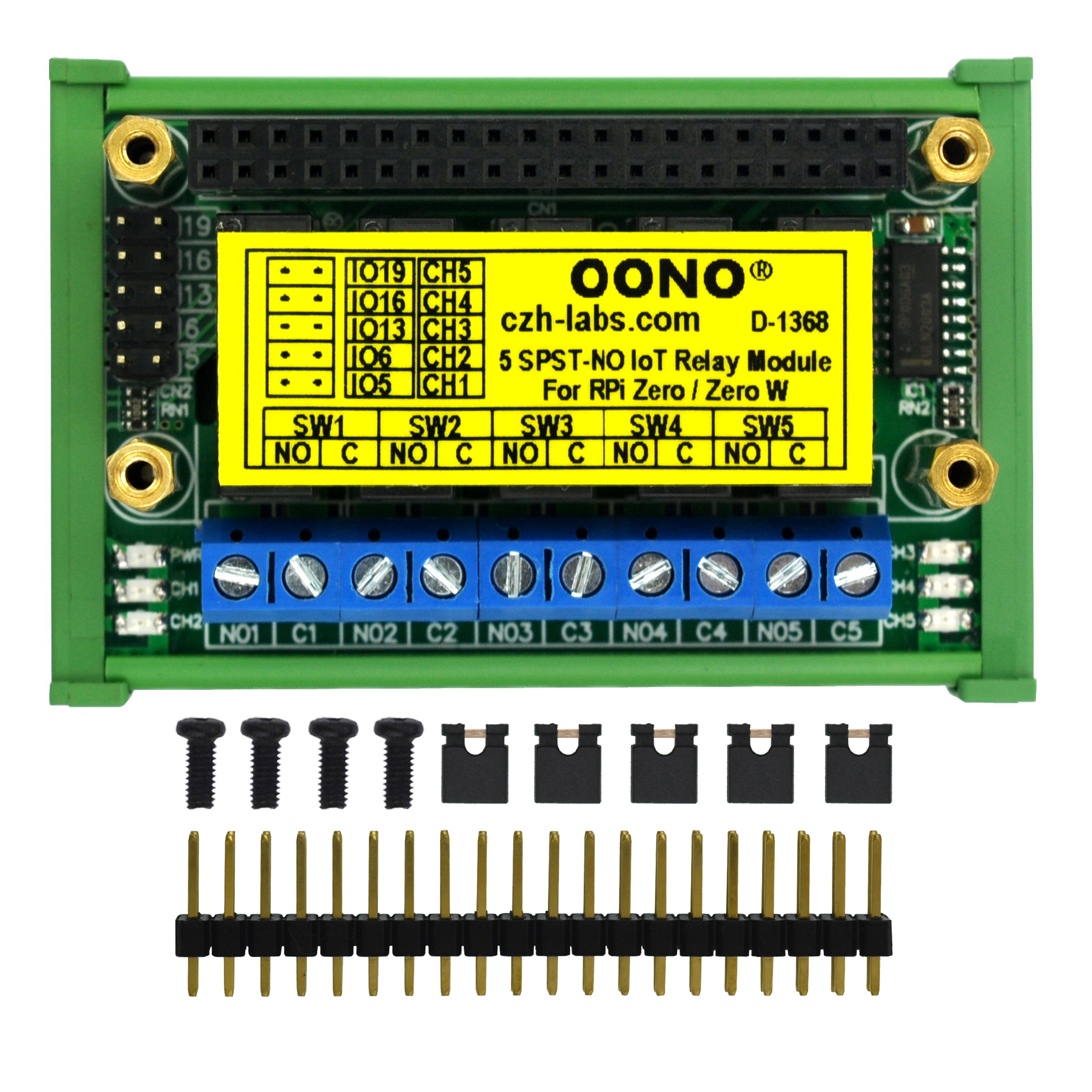 Din Rail Mount 5 Spst No Rpi Iot Power Relay Module For Raspberry Pi Zero Zero W