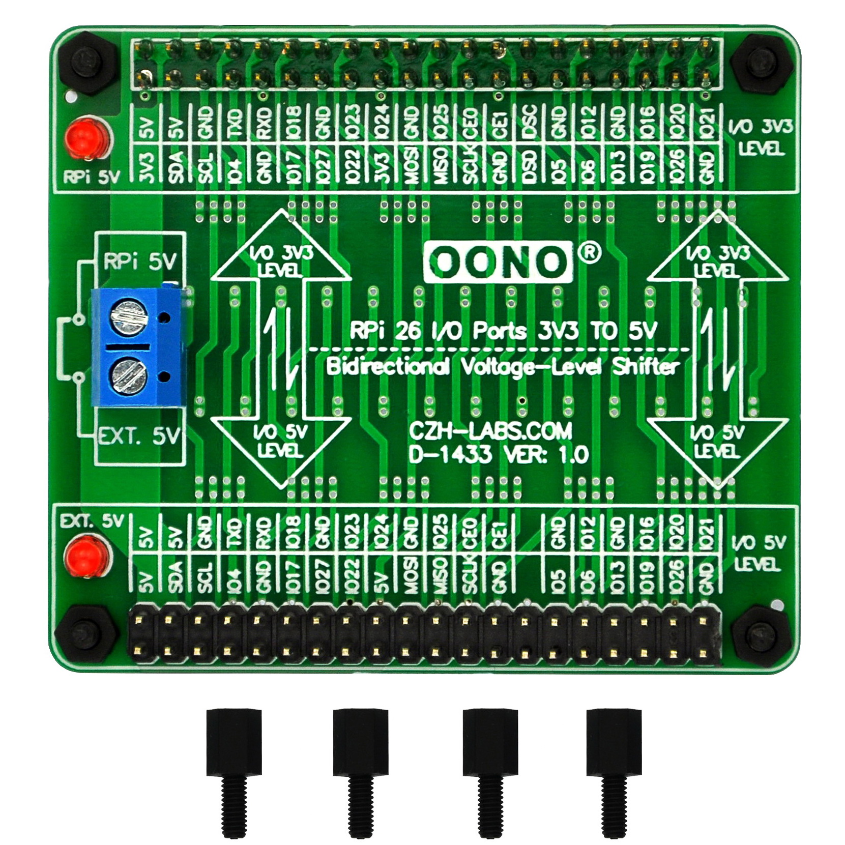 Rpi 3 3v To 5v 26 I O Bidirectional Voltage Level Shifter Module For