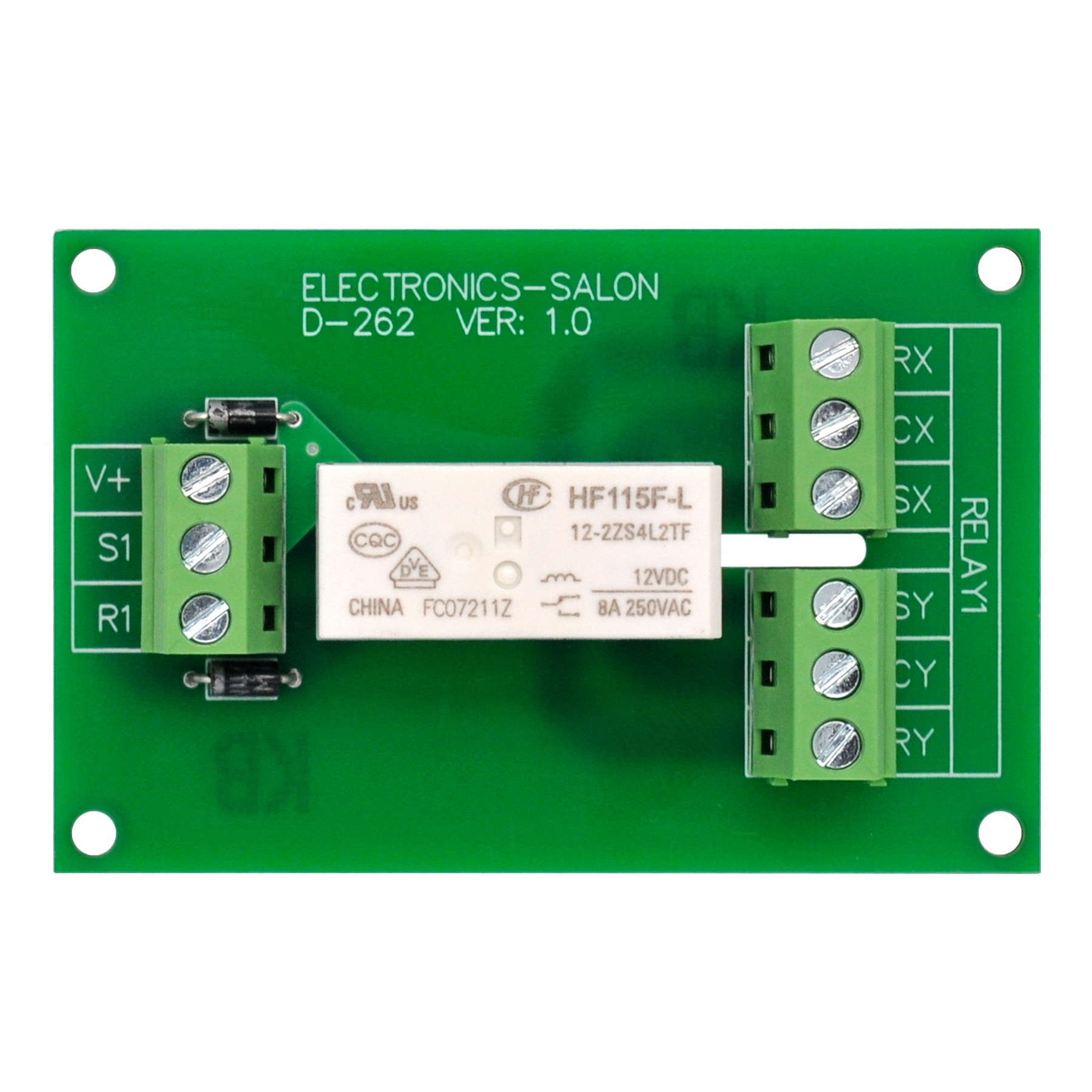 ELECTRONICS-SALON Passive Bistable/Latching DPDT 8 Amp Power Relay ...