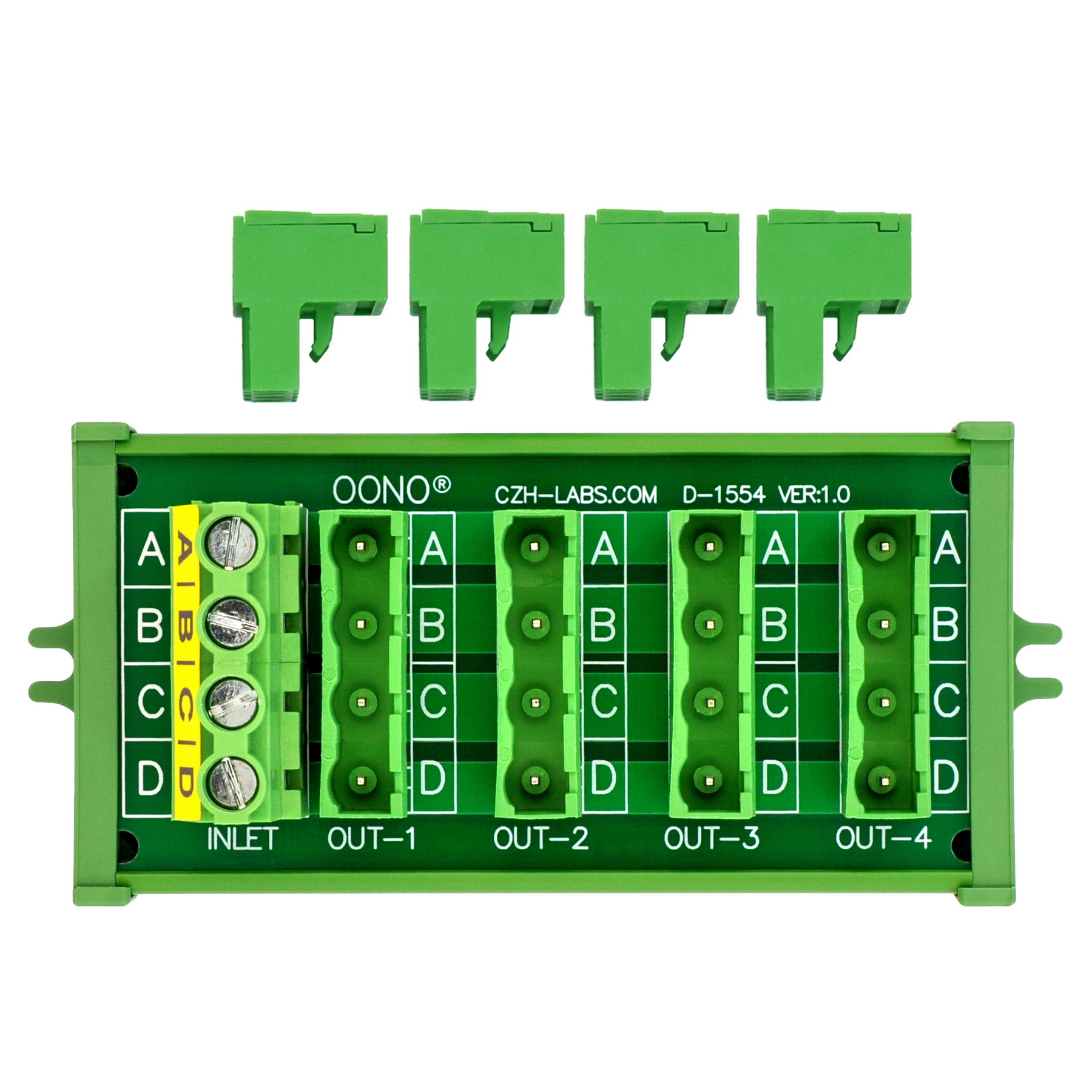 Screw Mount 30A/300V 4x4 Position Pluggable Terminal Block Distribution ...