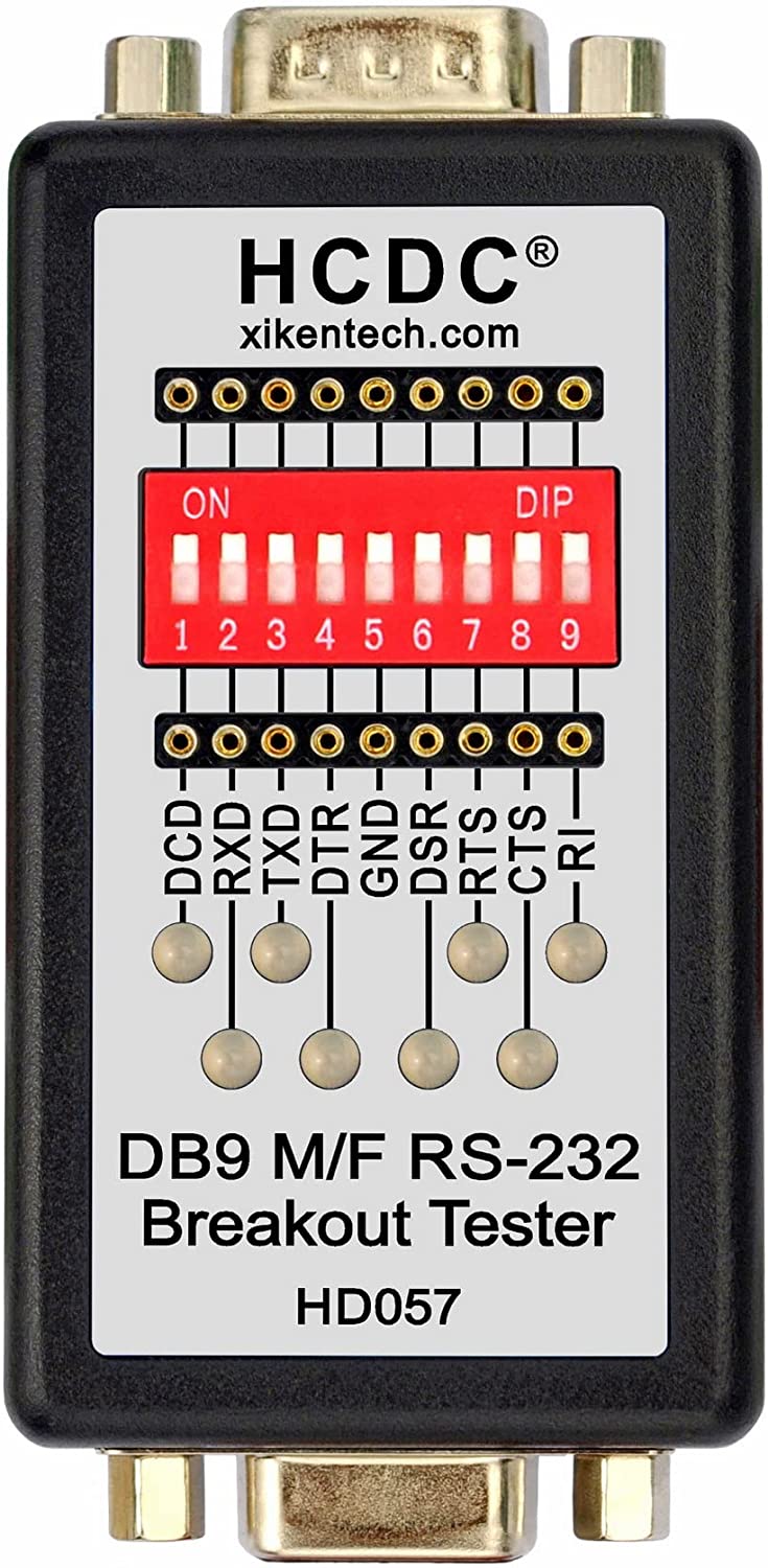 HCDC RS232 Breakout Tester LED Monitor, DB9 Male to Female Breakout ...