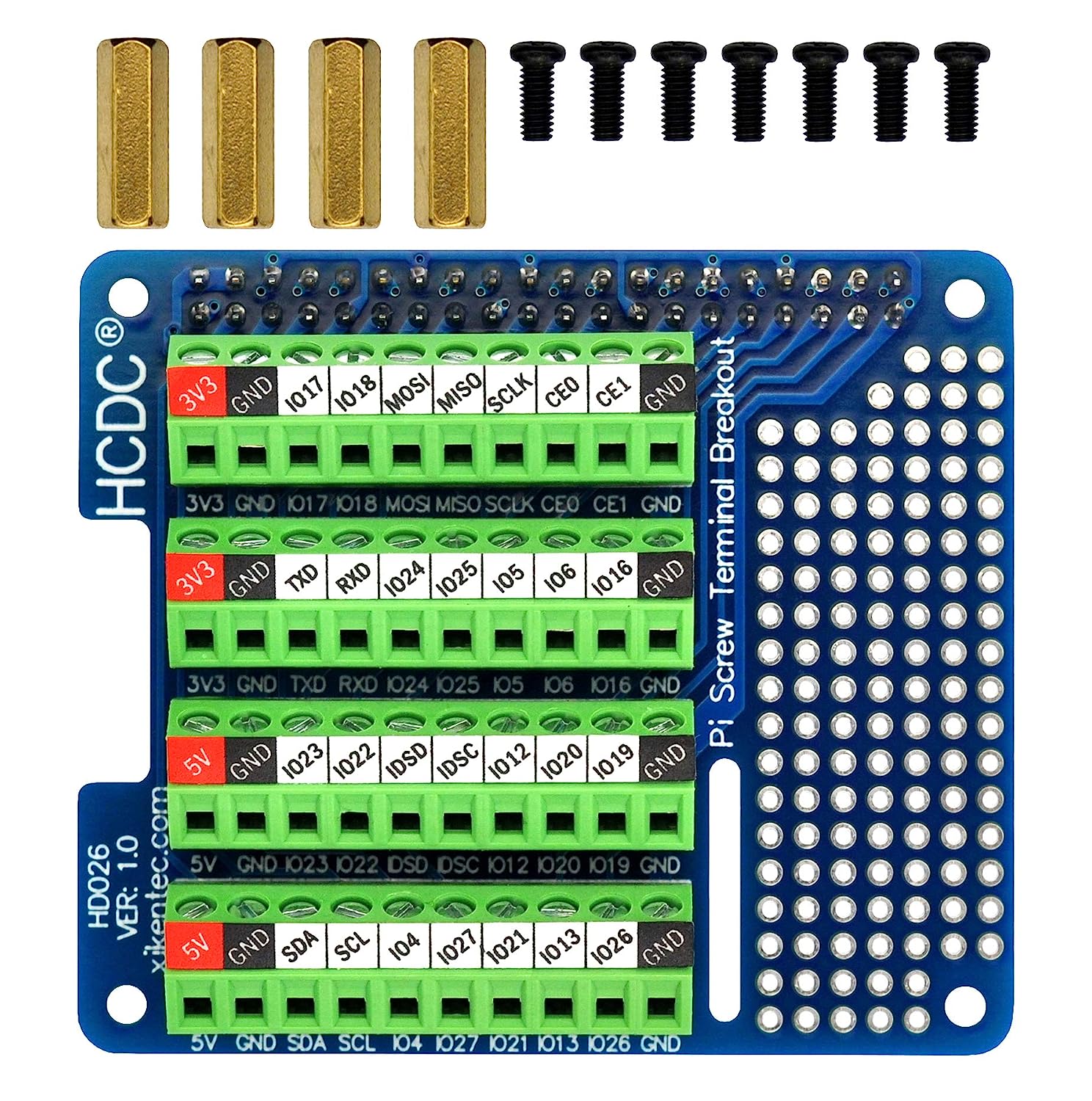 RPi Screw Terminal Block Breakout HAT Module for Raspberry Pi A+ 3A+ B+ ...