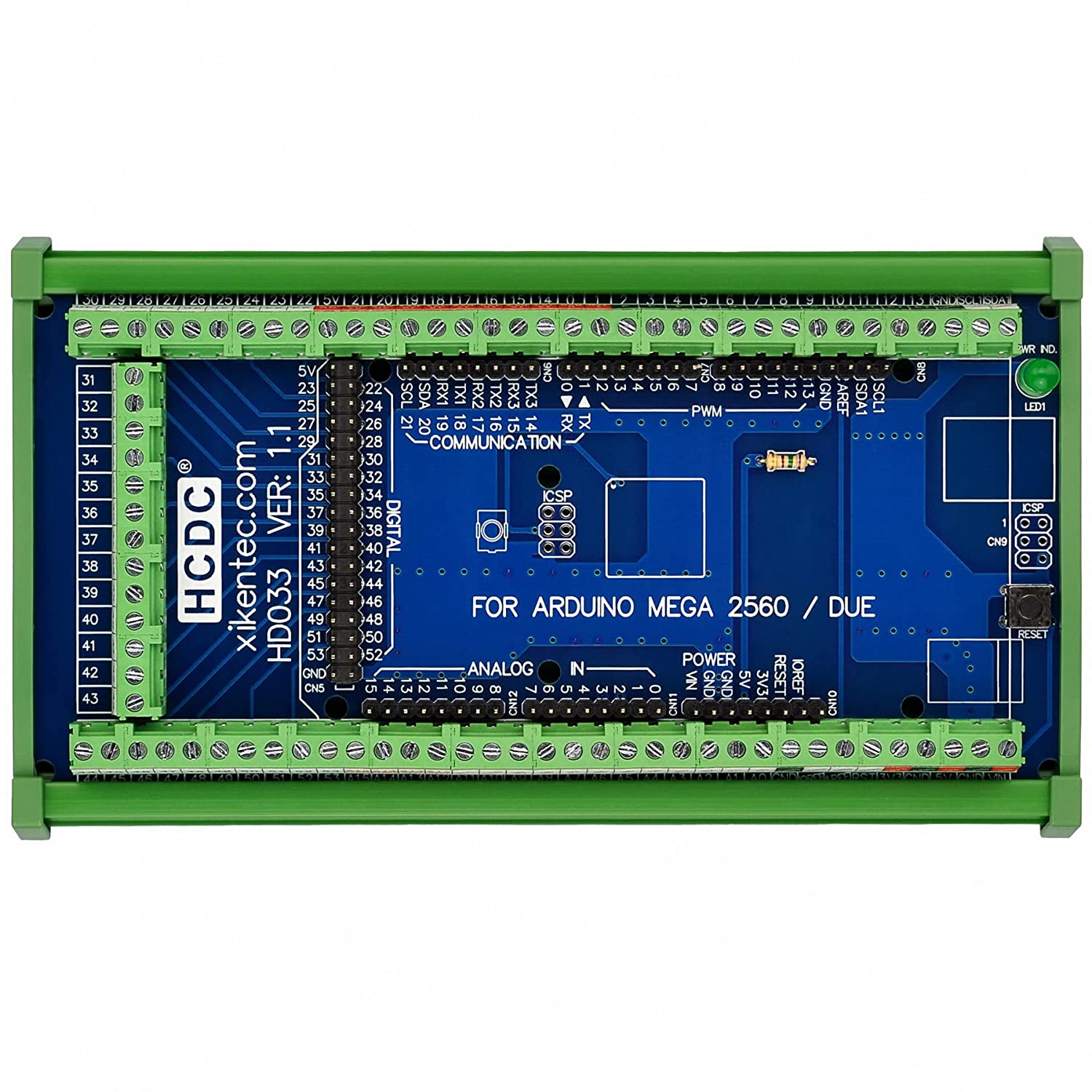 DIN Rail Mount Pinout Breakout Terminal Block Module for Arduino MEGA ...